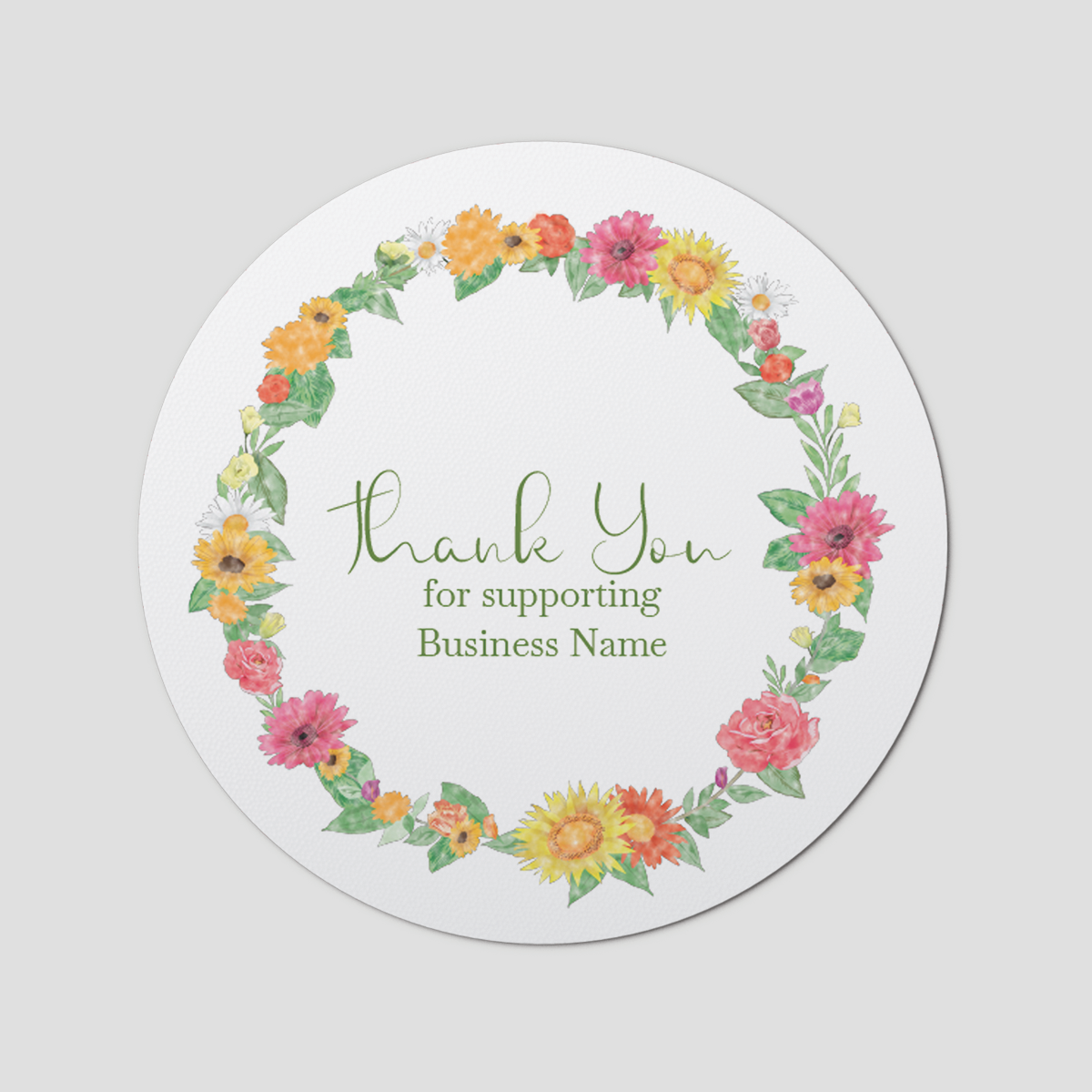 Floral 5 Circle Sticker Sheet — Printcloud Inc